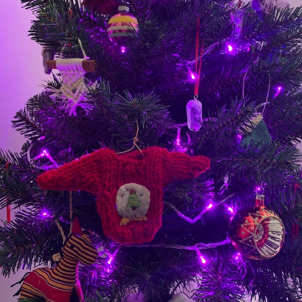 Custom Snow Globe Ornament, Tiny Christmas Sweater Ornament W Snowglobe ...