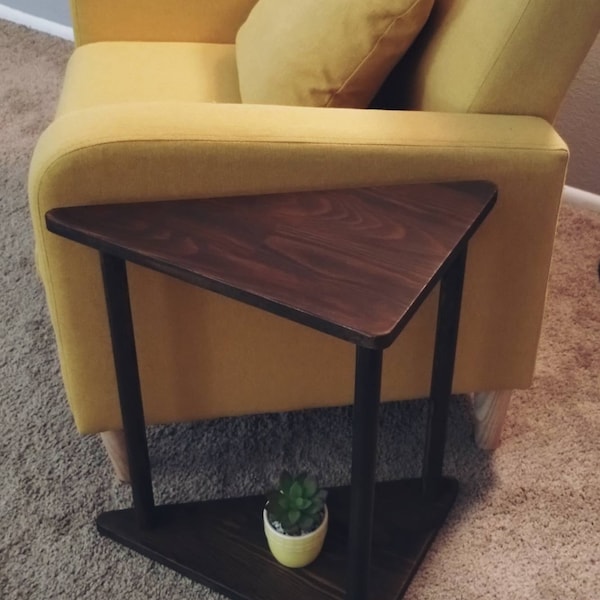 Triangular Side Coffee Table, Corner End Table, Minimalist Sofa Table ...