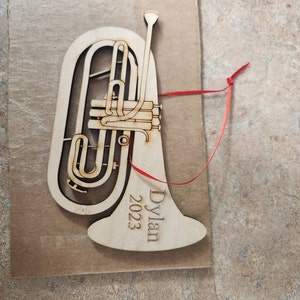 Laser Cut and Engraved Wooden "baritone" Ornament - Etsy