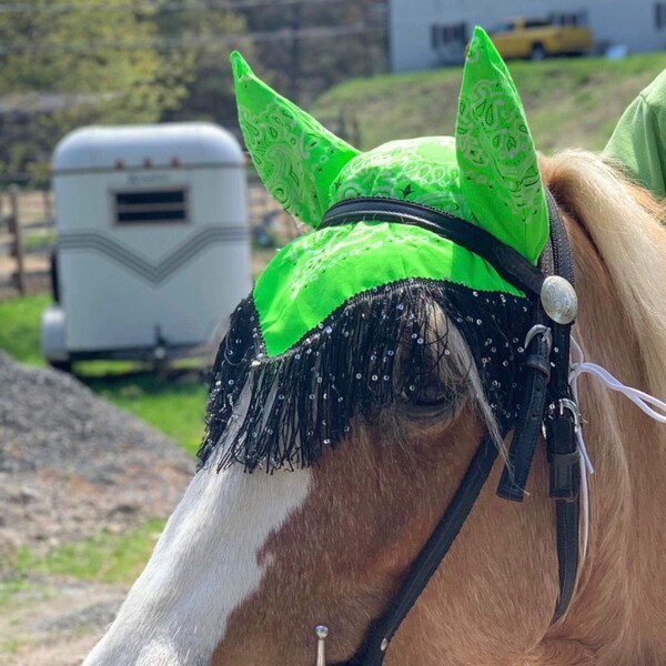 Fly Bonnets W/fringe in All Equine Sizes - Ear Covers, English, Western ...