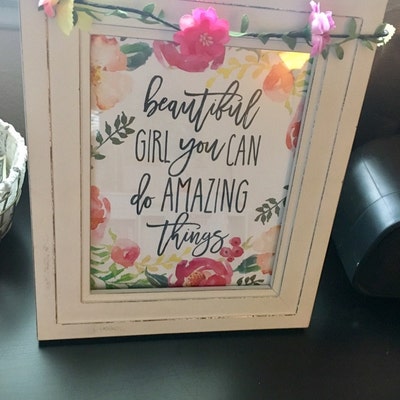 Beautiful Girl Quote, Instant Print, Poster, Floral Art, Art Print ...