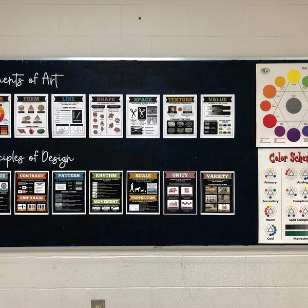 Elements and Principles of Art Classroom Printables Bundle, Art ...