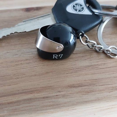 Custom Initial Name Motorcycle Helmet Keyring, Mini Motorbike Helmet ...