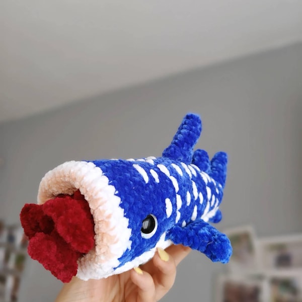 PATTERN: Plush Winslow the Whale Shark With Mouth Pocket and Mini Fish and Shrimp - Crochet ...