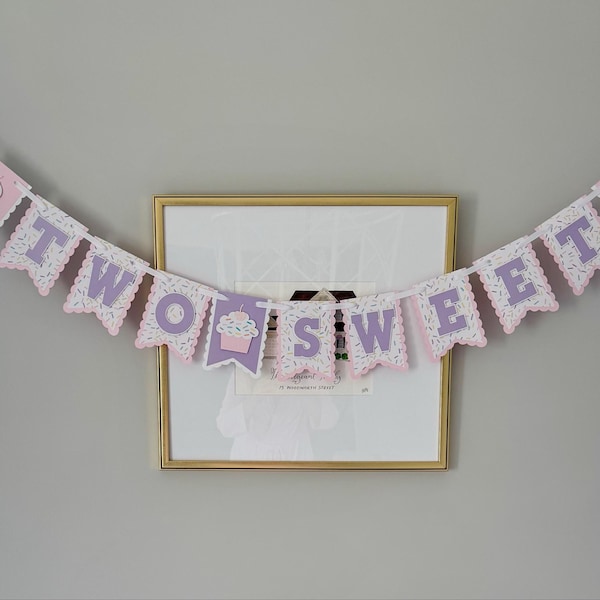 Ice Cream Two Sweet Banner, Ice Cream Sweet One Banner, Cupcake Banner ...