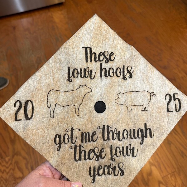 Personalized Cowhide Graduation Cap Topper, Western Custom Graduation ...