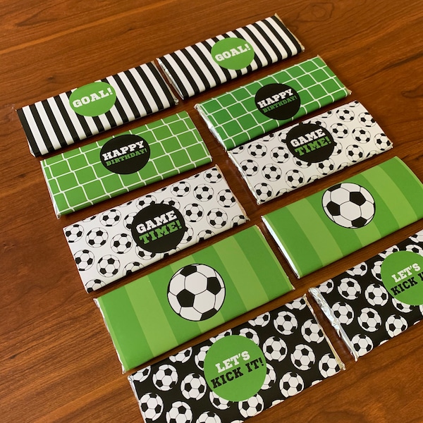 Soccer Chocolate Bar Wrappers. Birthday Chocolate Bar Wraps. Printable ...