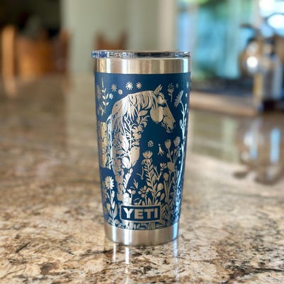 20oz 360 Wildflower Laser Engraved YETI Tumbler - Etsy