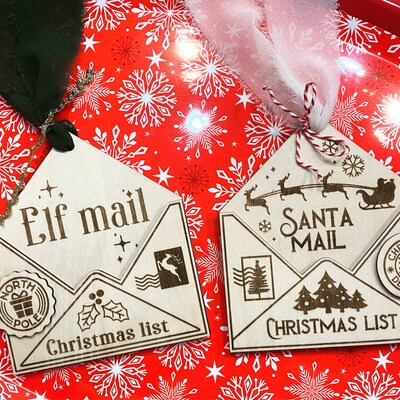 Letter to Santa Envelope SVG Bundle, Lasercut Dear Santa Decor, Santa ...
