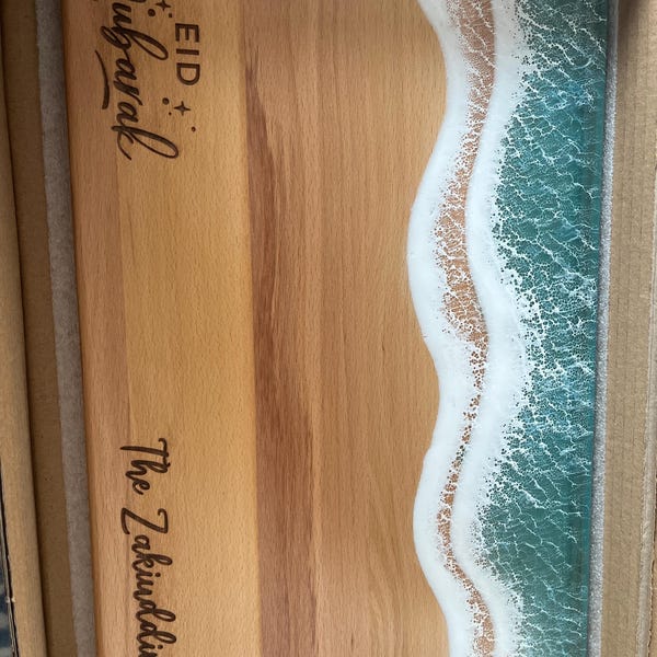 Personalized Wooden Resin Wedding Guest Book Alternative, Modern ...