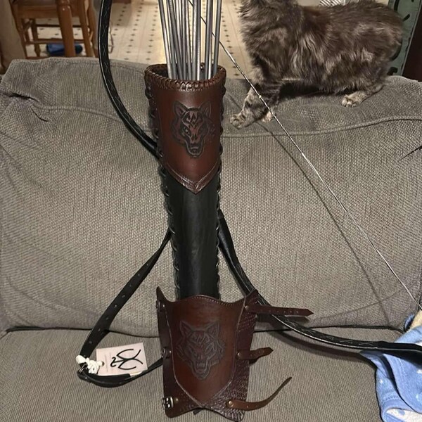 ARCHERY Leather QUIVER/ Side Quiver / Arrow Hip Quiver / Medieval ...