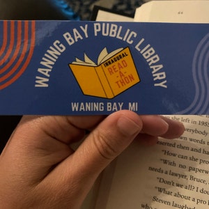 Waning Bay Michigan Public Library Read-a-thon Bookmark | Funny Story ...