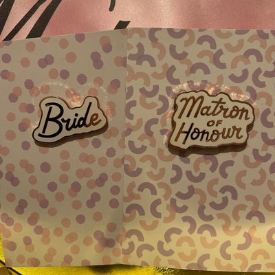 Matron of Honour Enamel Pin Wedding Enamel Pin Hen Party Badge ...