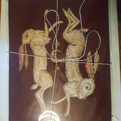 Gemini Hare Art Print, Watercolor Rabbit or Bunny Painting, Home Decor ...