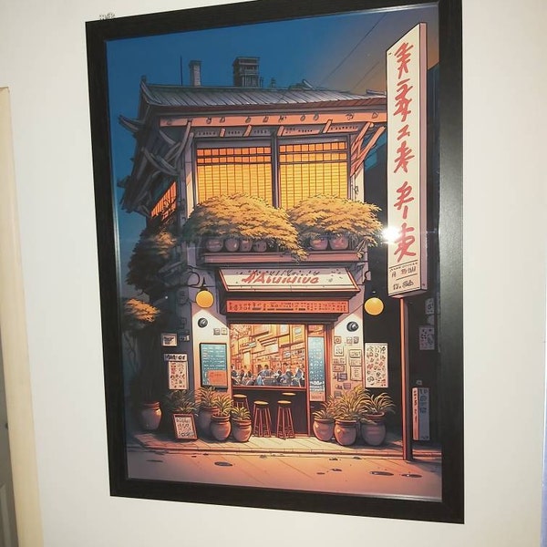 Evening at the Ramen Shop Poster, Japanese Anime Print, Ukiyo-e Art ...