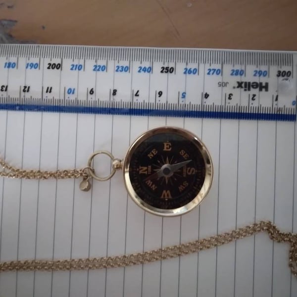 REAL WORKING COMPASS Necklace / Gift for Traveler Hiker / Wanderlust ...
