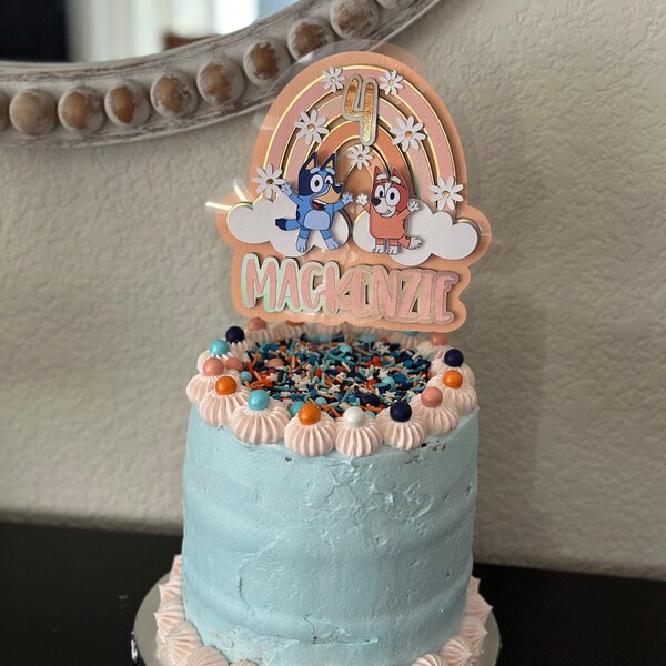 BLUEY CAKE TOPPER Bluey Themed Birthday for Her Girls Birthday Party ...