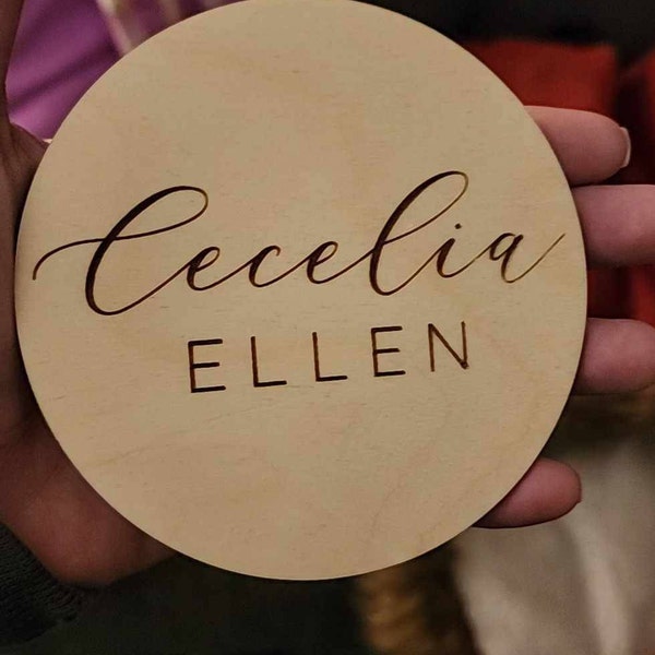 Birth Announcement Sign / Engraved Wooden Name Sign / Name Announcement ...