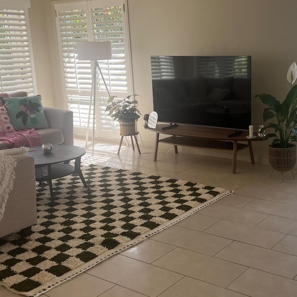 Red and White Checkered Rug - Red Checkered Rug - Green Checkered Rug ...