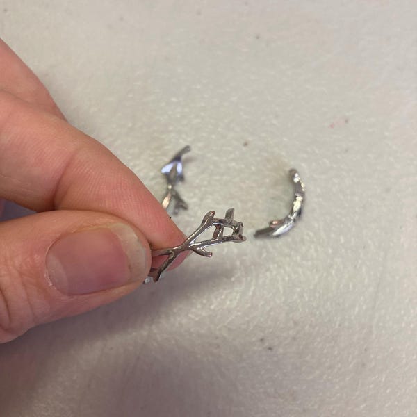 Y2k Branch Thorn Ring Open Adjustable Unique Silver Ring Edgy Spike Barbed Wire Ring Chunky ...