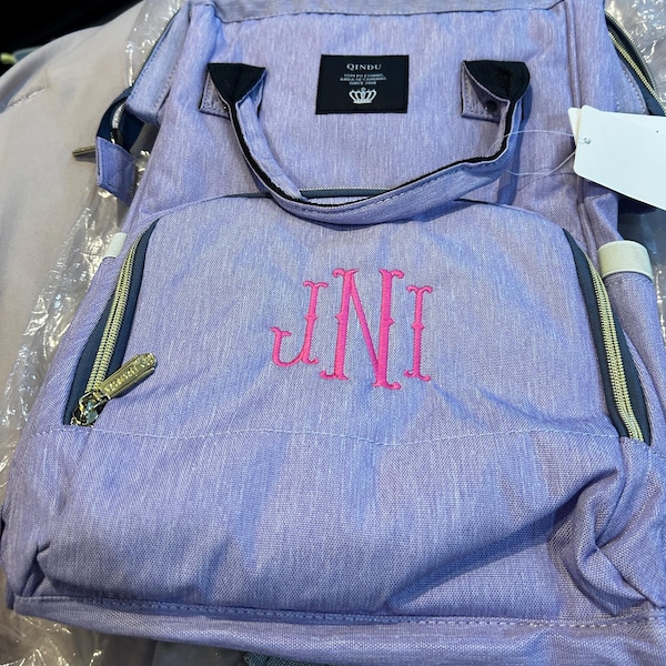 Name or Monogrammed Leopard Print Diaper Bag Backpack Multi Functional ...