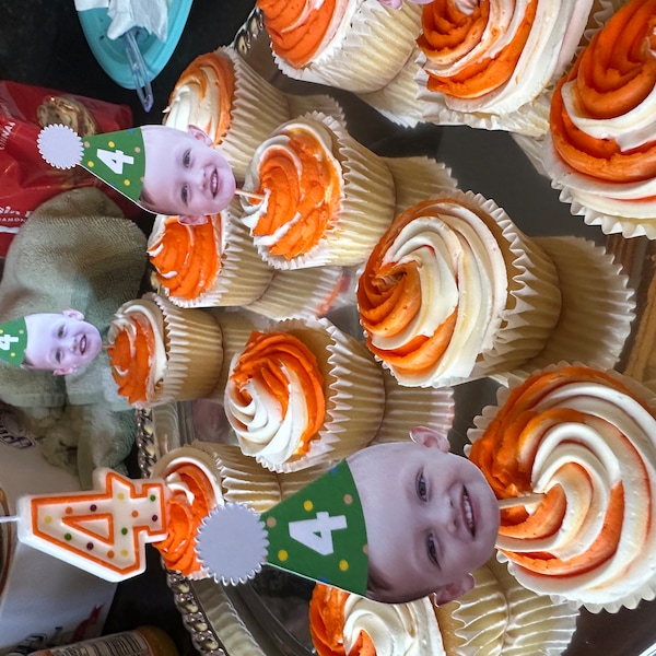 Custom Face Cupcake Toppers, Personalized Cupcake Toppers for Birthday ...