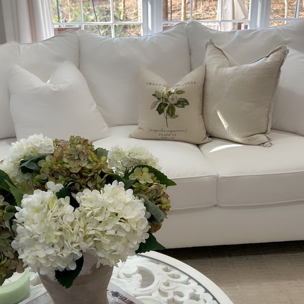Sweet Bay Magnolia Pillow Cover | 18 X 18 | 20 X 20 | Botanical Pillow ...