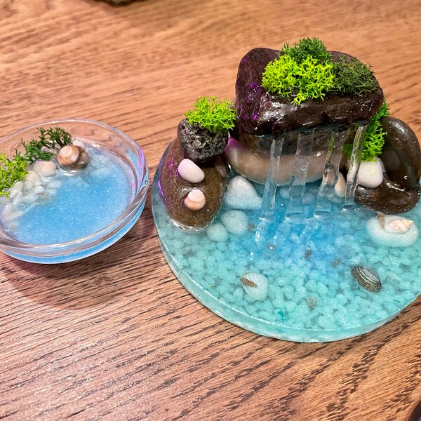 Tropical Seabed Beach Scene Glass Terrarium, Preserved Moss Terrarium ...