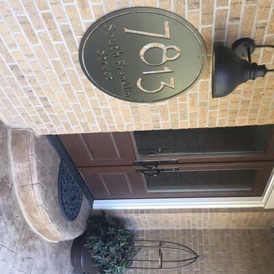 Personalized Round Address Metal Sign Modern Address Sign - Etsy