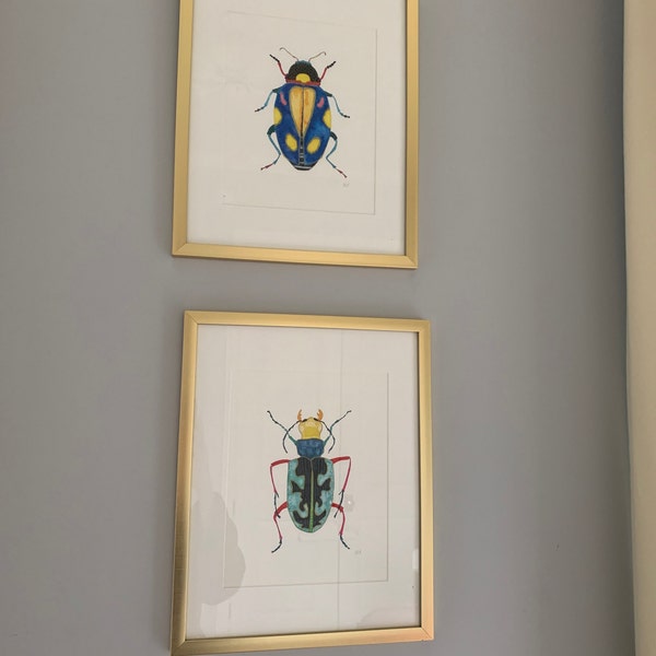 Blue Watercolor Bug Art Print. Boys Room Decor. Colorful Bug Art Print ...