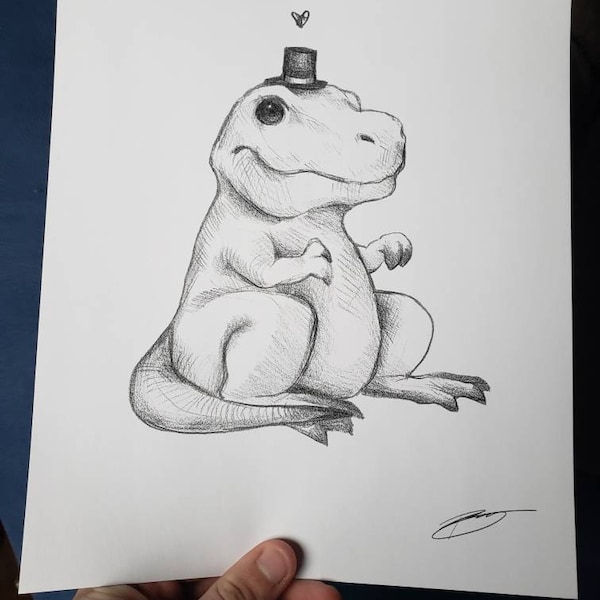 Fat Little Baby Frog - Sketch Drawing Illustration - 8.5 X 11 Animal ...