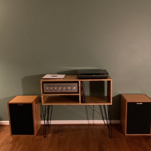 Minimalist Mid Century Modern Vinyl Record Stand/turntable Stand/record ...