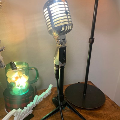 Retro Microphone Lamp on Air Edition / Cool Gift / Shure 55 / Vintage ...