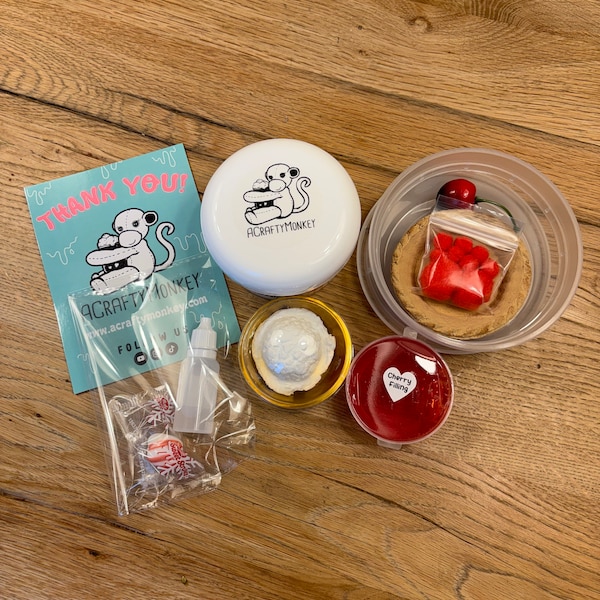 Cherry Tart, DIY Slime Kit, Thick Glossy Slime, Clay Slime, Cherry ...