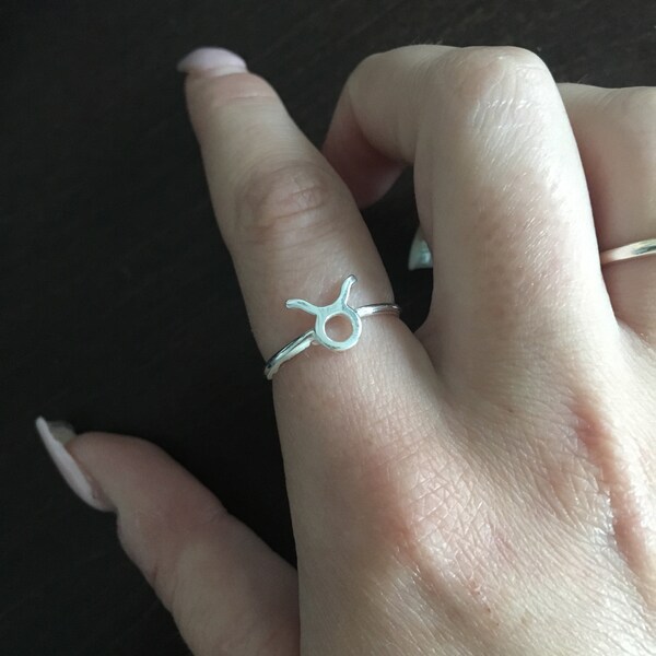 Zodiac Sign Ring, Taurus Ring, Star Signs Ring, Birth Date Ring, Taurus ...