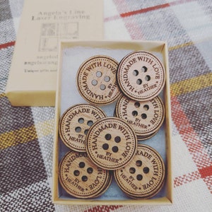 Personalized Wood Buttons 1 inch Custom Engraved Buttons | Etsy