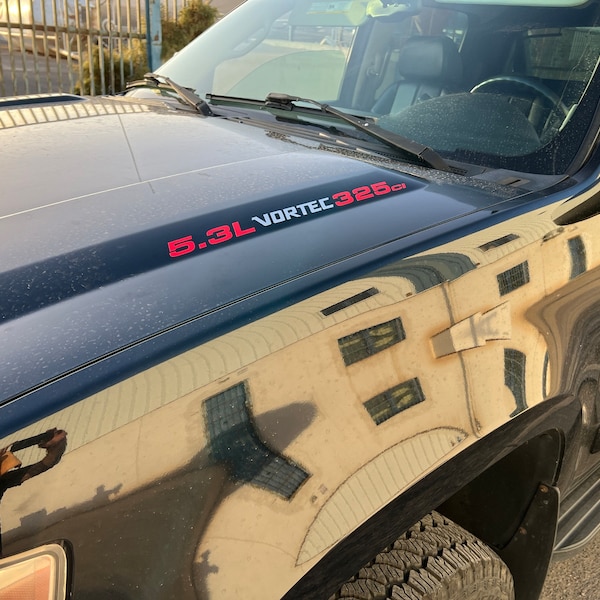 5.3L Vortec Three Colored Hood Decals : Fits Chevrolet Silverado GMC ...