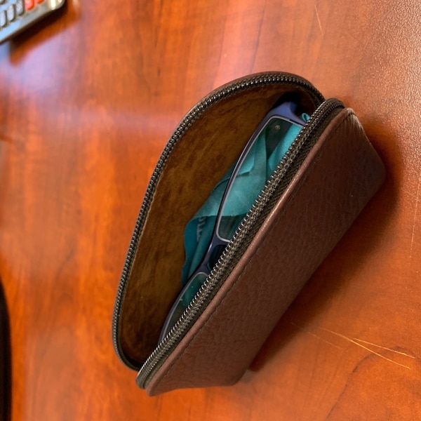 Navy Blue Leather Money Pouch, Change Pouch, Men's Leather Coin Purse ...