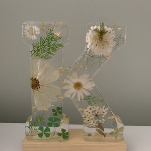 Pressed Flower Resin Letters - Etsy