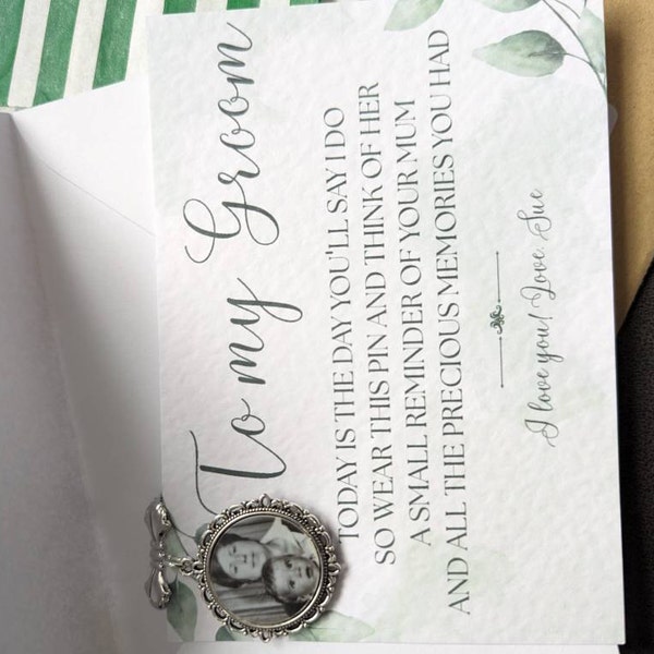 Groom Memorial Pin - Groom Buttonhole Charm - Groom Memory Pin - Loved ...