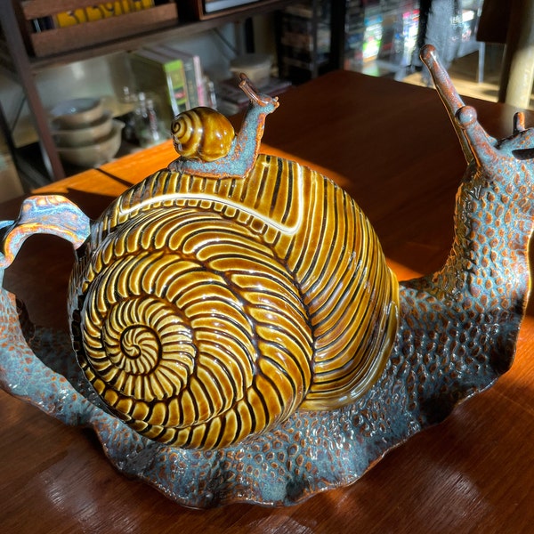 Handmade Ceramic Snail Tea Set: Pottery Teapot, Cups, Creamer - Etsy