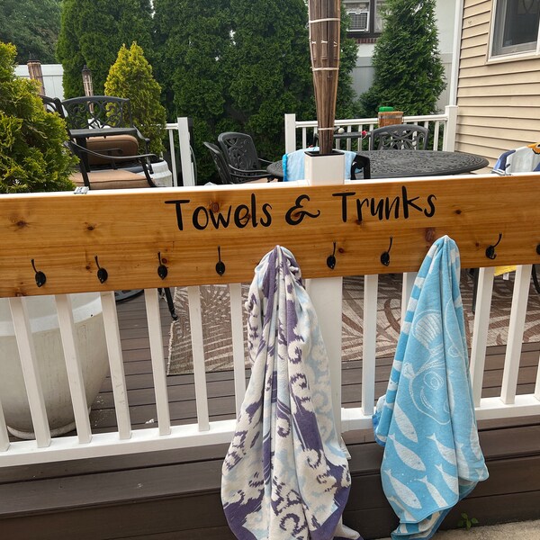 Cedar Pool Swimsuit and Towel Rack - Etsy