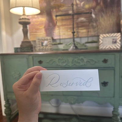 Antique Blue Letterpress Reserved Sign Set of 8 for Wedding and Special ...