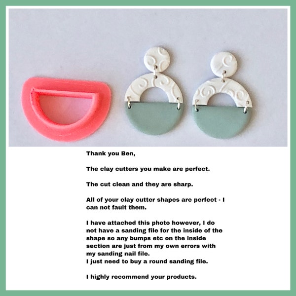 Semi Circle Cookie Cutter Set - Suitable for Fondant, Polymer Clay ...