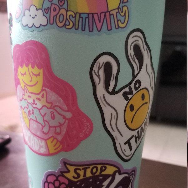 Positivity Sticker, Cute Vinyl Stickers for Laptops, Car Decals ...