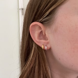 Everyday Gold Hoops Straight Post Barbell Hoops Everyday - Etsy