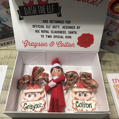 Christmas Elf Box Elf Arrival Kit Christmas Gift Box Personalized Elf ...