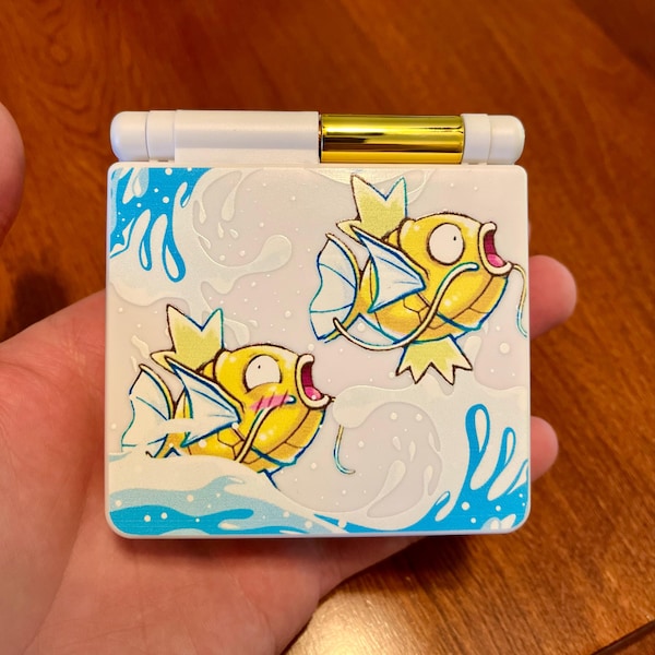 Custom Gold Magikarp Gameboy Advance SP: IPS Backlit Screen & USB-C - Etsy