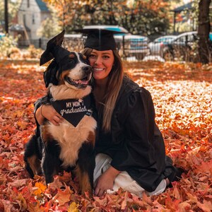 My Mom/dad Graduated Over the Collar Dog Bandana Graduation | Etsy