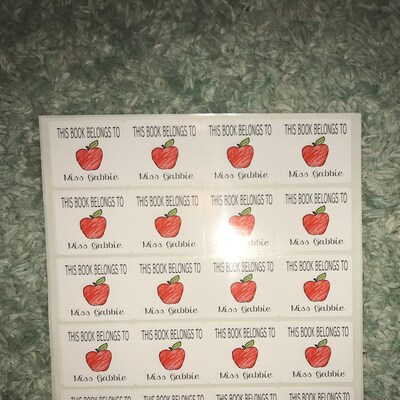 Teacher Gift This Book Belongs to Label Stickers 2 X 2 White Photo ...
